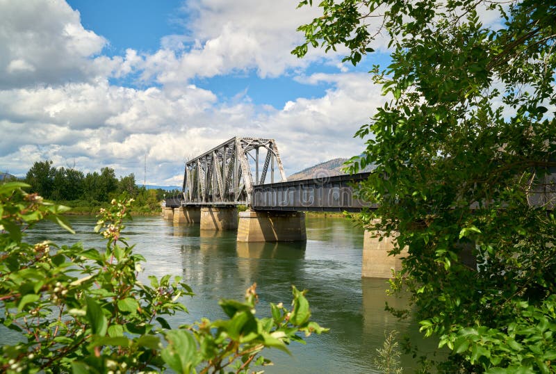 Thompson River Railway Bridge Kamloops BC Stock Image - Image of famous ...