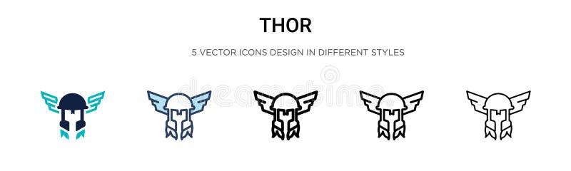 Thor Icon in Filled, Thin Line, Outline and Stroke Style. Vector ...