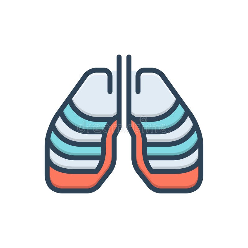 Color Illustration Icon for Thorax, Pain and Chest Stock Illustration ...