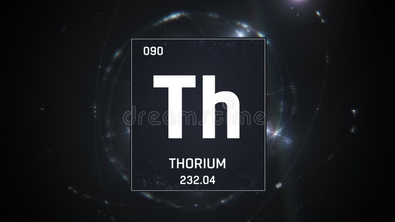 Thorium As Element 90 of the Periodic Table 3D Illustration on Silver ...