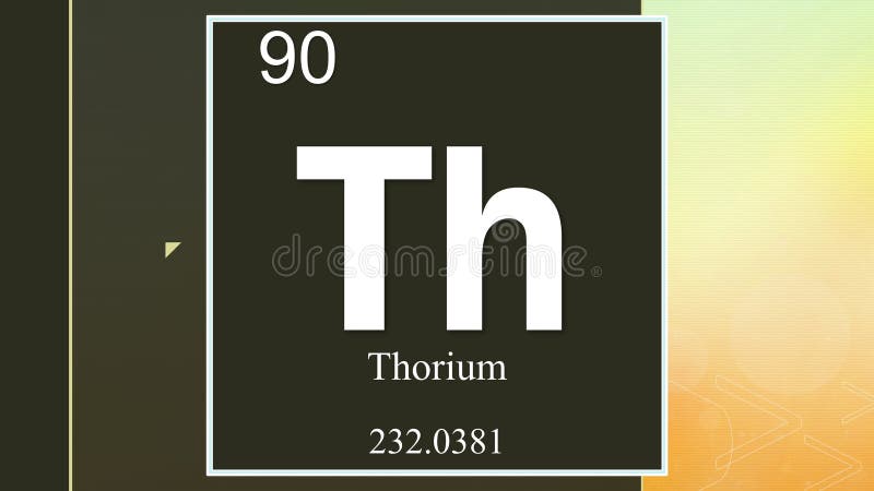 Thorium Chemical Element Symbol on Black Yellow Solid and Gradient ...