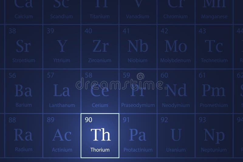 Thorium Element Glowing in a Dark Periodic Table Stock Illustration ...