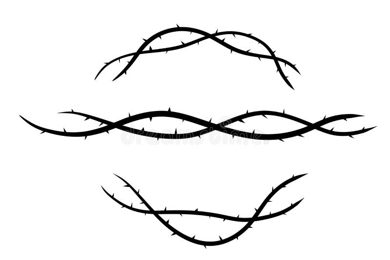 Thorn Branch or Vine. Natural Intertwined Pattern Stock Vector ...