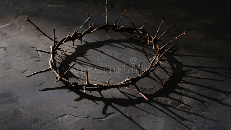 A Crown of Thorns in Shadow.AI Generated Image Stock Photo - Image of ...