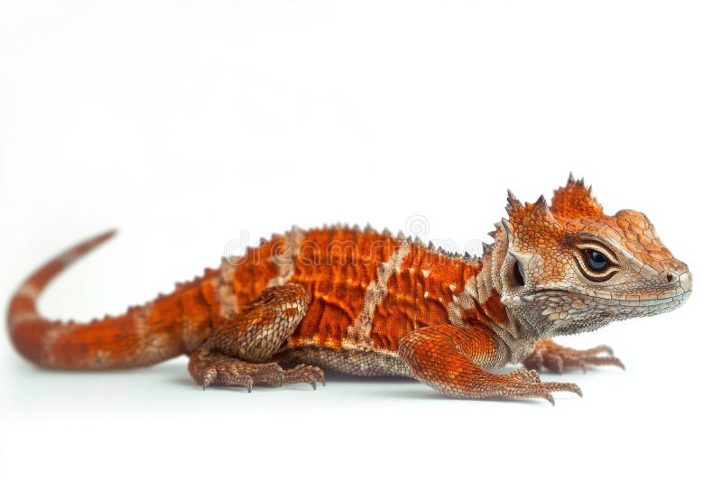 Thorny Devil Lizard Displaying Unique Patterned Scales in Minimalist ...