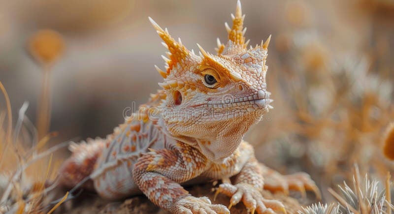 Thorny Devil Lizard Posing on Desert Sand in the Australian Outback ...