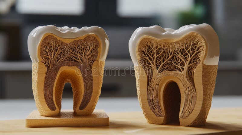 Thorough Scientific Illustration of a Human Teeth Cross Section Stock ...