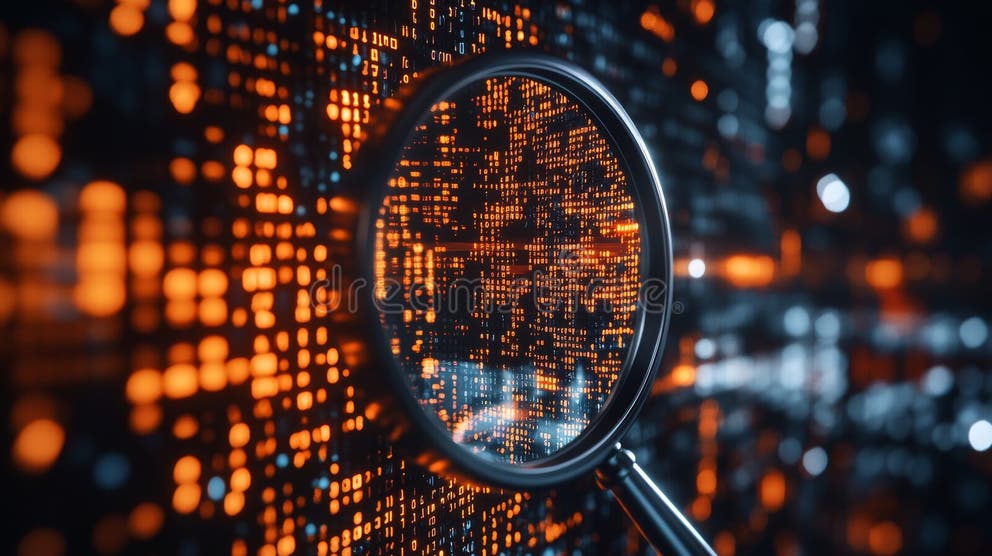 A Thorough it Security Risk Assessment Idea Shown with a Magnifying ...