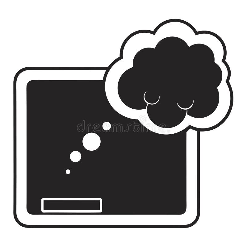 Thought Bubble and Blank Screen Icon for Design and Creativity Stock ...