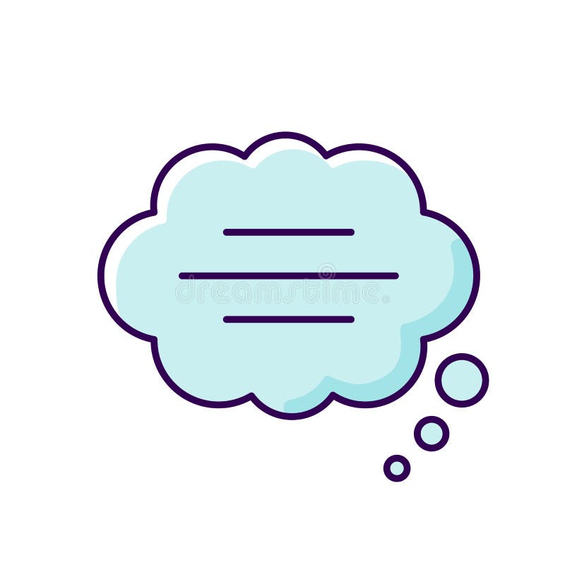 Thought Bubble Blue RGB Color Icon Stock Vector - Illustration of flat ...