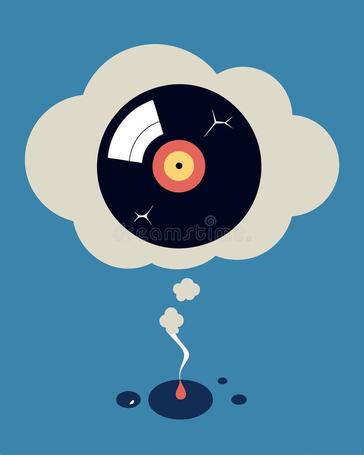 A Thought Bubble with a Cracked Record Playing the Same Negative ...