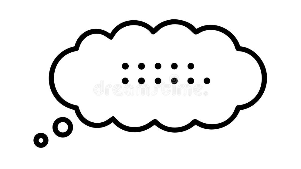 Thought Bubble with Dots Icon, Representing Thinking Process, Vector ...