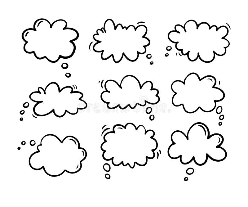 Thought Bubble Icon Design. Smooth Cloud Doodle Thought Bubble Icon ...