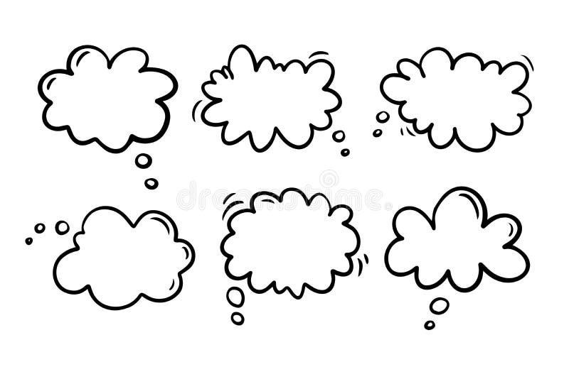 Thought Bubble Icon Design. Smooth Cloud Doodle Thought Bubble Icon Trendy Hand Drawn Outline ...
