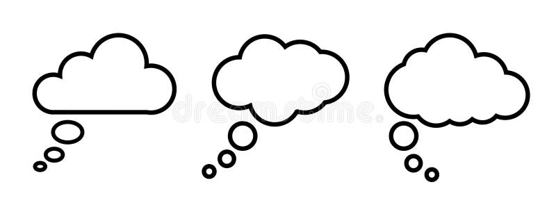 Thought Bubble Icon Set, Empty Speech Bubble, Chat Sign, Thought Sign ...