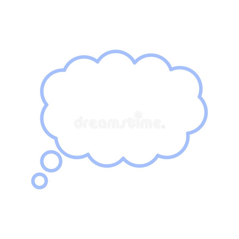 Thought Bubble Icon. Simple Cloud Shape. Bright Blue Vector. Bubble ...