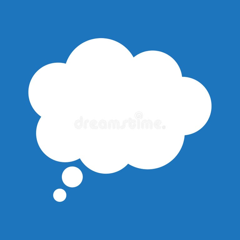 Thought Bubble Icon, Thinking Cloud Icon. Set of Speech Bubbles. Speak Bubble Text, Cartoon ...