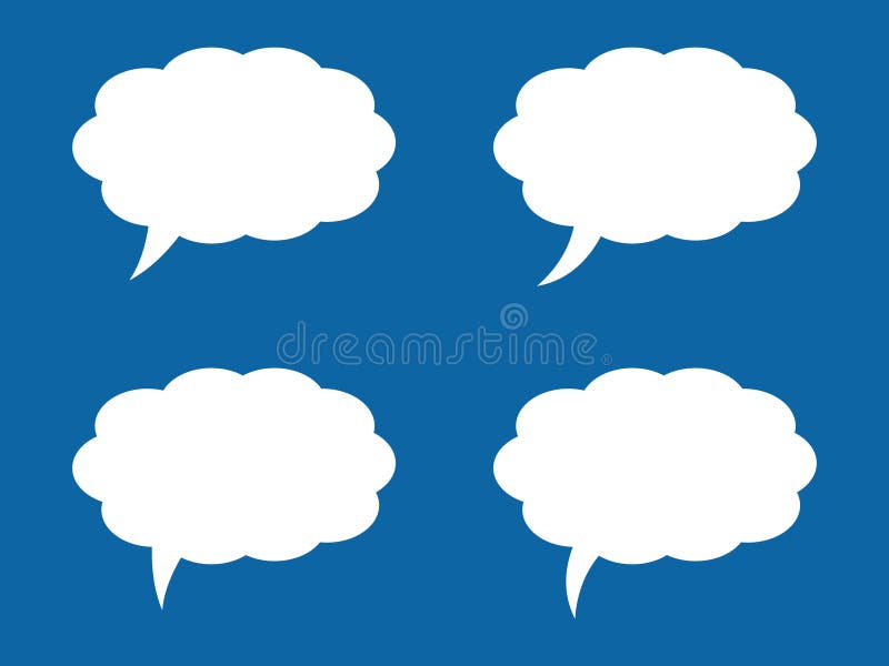 Thought Bubble Icon, Thinking Cloud Vector Icon. Set of Speech Bubbles ...