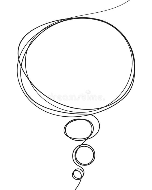 Thought Bubble Line Drawing Tangled Round Scribble Hand Drawn ...