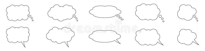 Thought Bubble Line Icon. Speech or Think Bubble, Empty Communication ...
