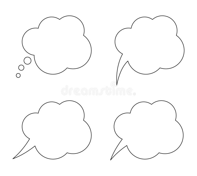 Thought Bubble Line Icon. Speech or Think Bubble, Empty Communication ...