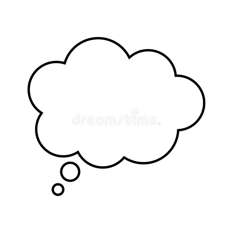 Thought Bubble Line Icon. Speech or Think Bubble, Empty Communication ...