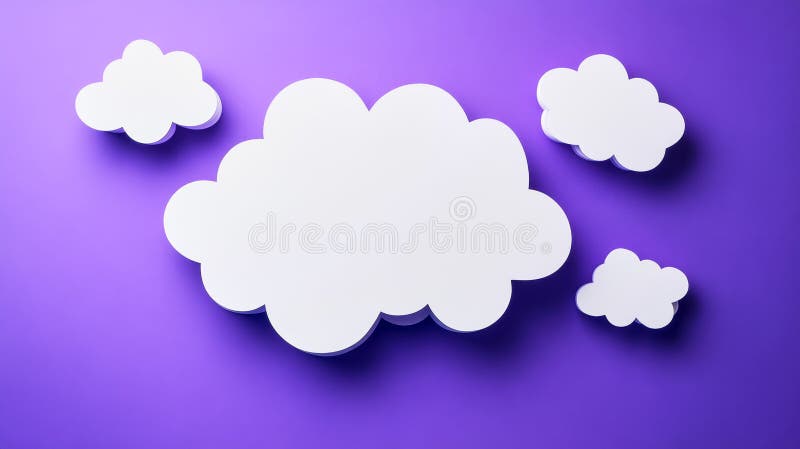 Thought Bubble in Paper Cutout Style on Bold Purple Background with ...