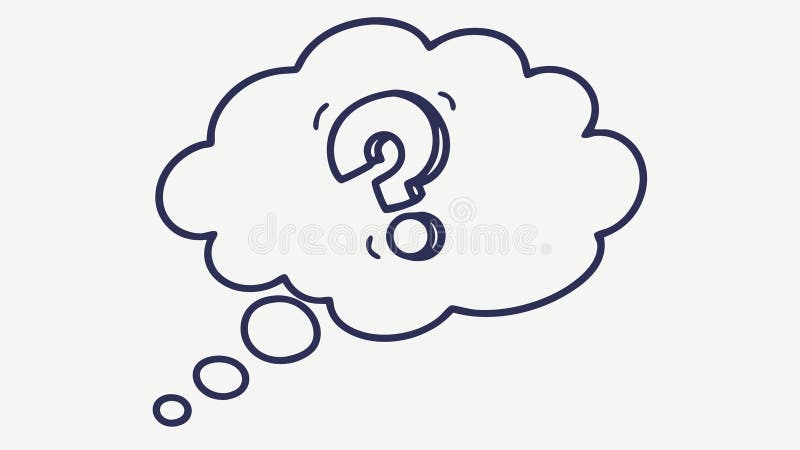 Thought Bubble with Question Mark. Thinking and Curiosity Vector ...