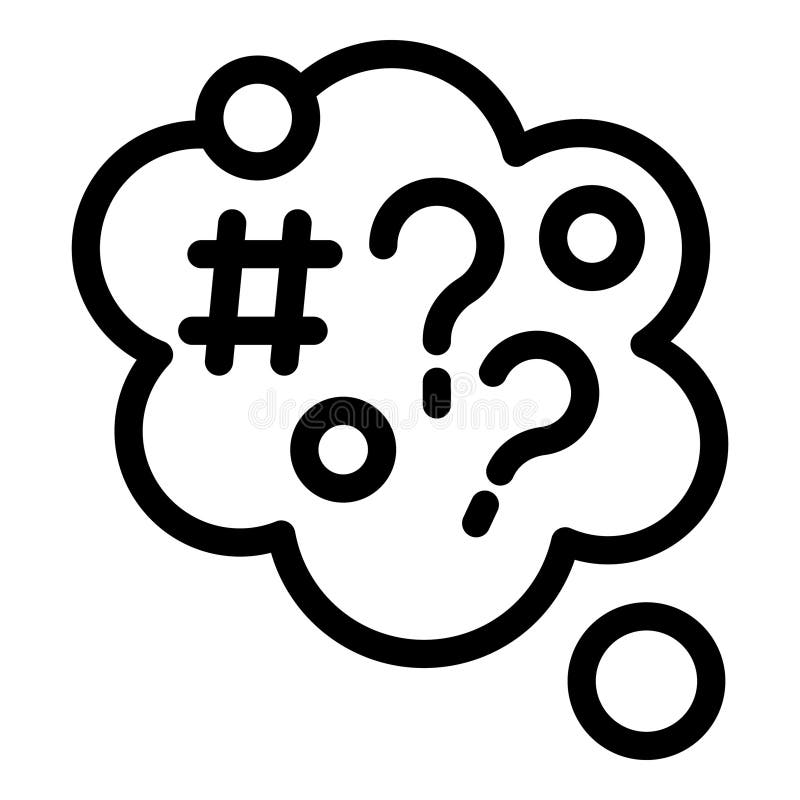 Thought Bubble Representing Confusion with Question Marks and Hashtags ...
