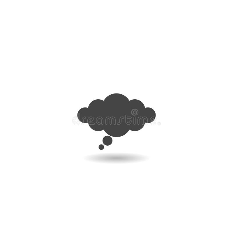 Thought Bubble Thinking Cloud Icon with Shadow Stock Vector ...
