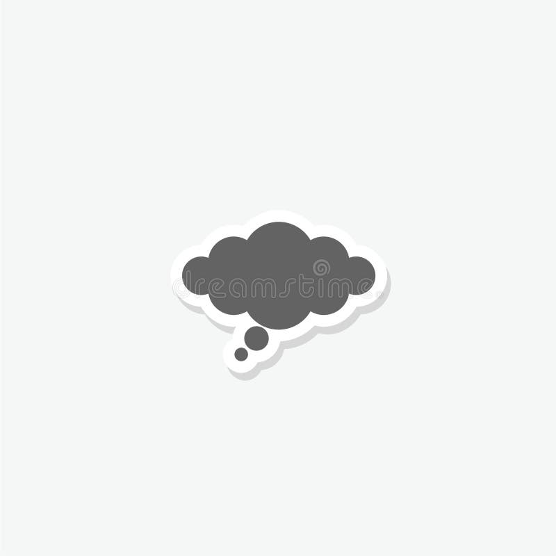 Thought Bubble Thinking Cloud Icon Sticker Isolated on Gray Background ...