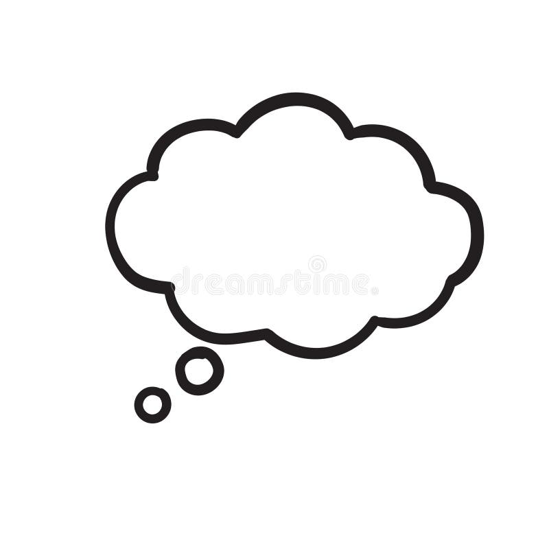 Thought Bubble Thinking Cloud Line Art Stock Illustration ...