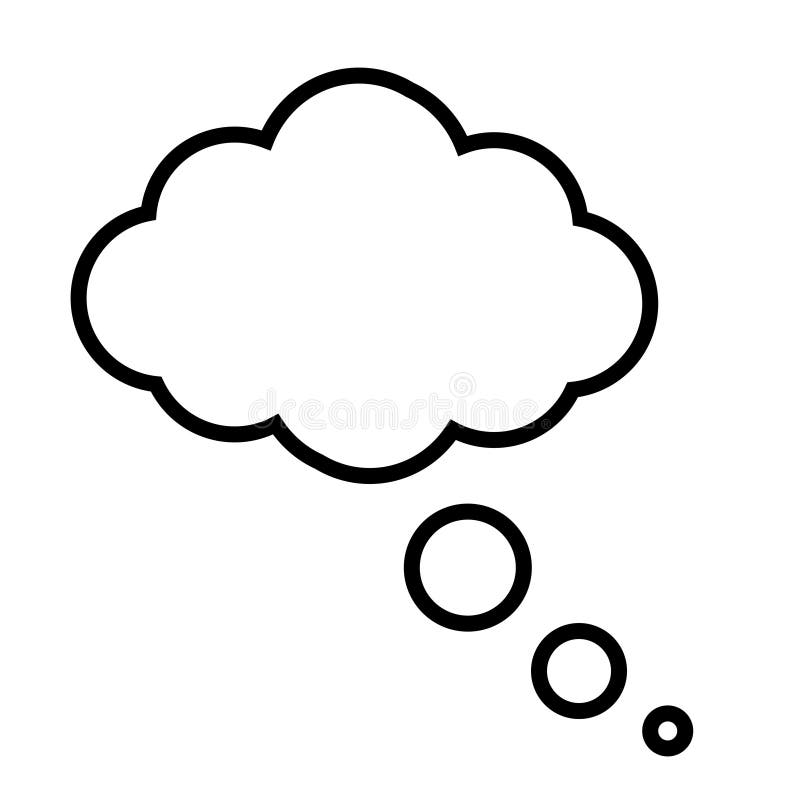 Thought Bubble Thinking Cloud Line Art Vector Icon for Apps and ...