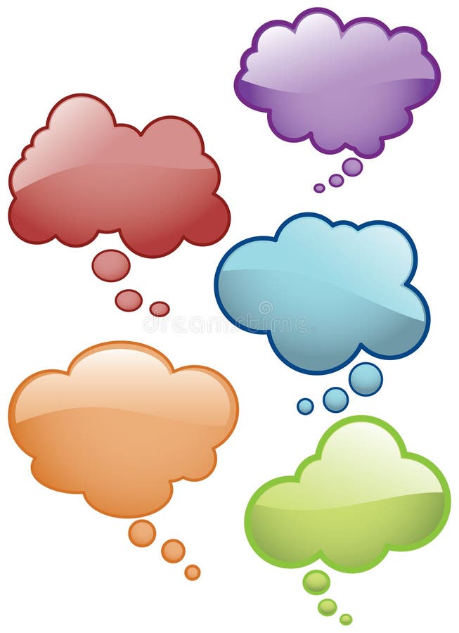 Thought Bubbles Icons stock illustration. Illustration of green - 3942566