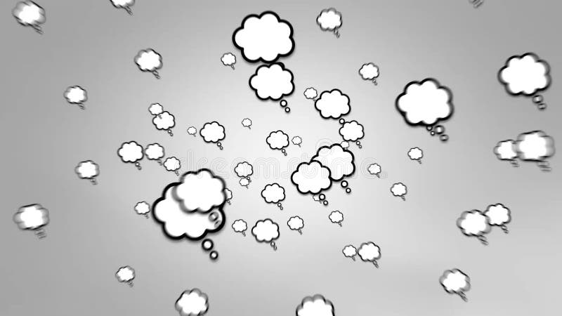Thought Bubbles Zoom Out of Screen Stock Footage - Video of zooming ...