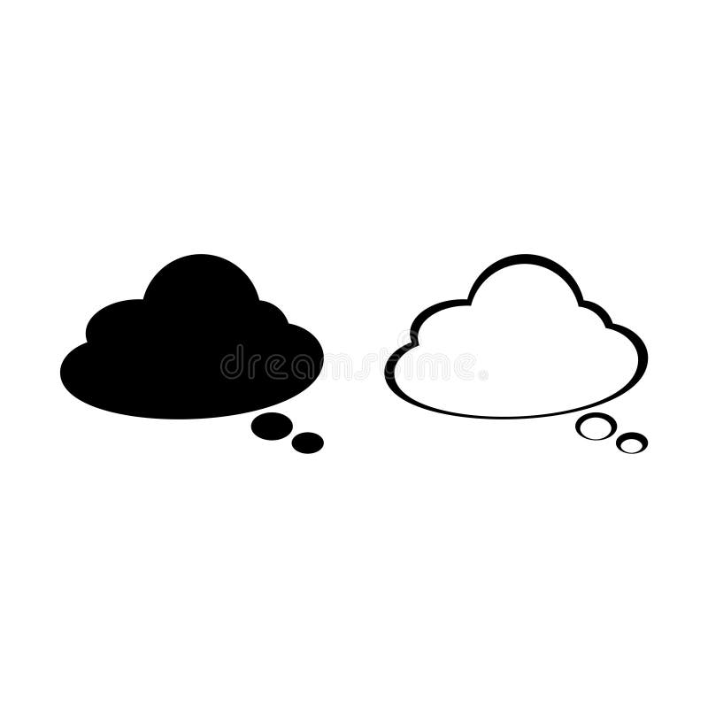 Thought Cloud Icon. Thought Cloud Logo Isolated on White Background ...