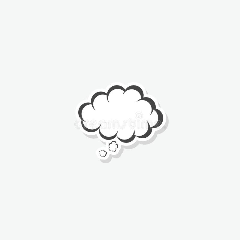Thought Cloud Sticker Logo Icon Stock Vector - Illustration of think ...