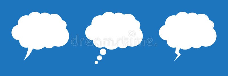 Thought Cloud. Think Bubble in White Color Stock Illustration ...