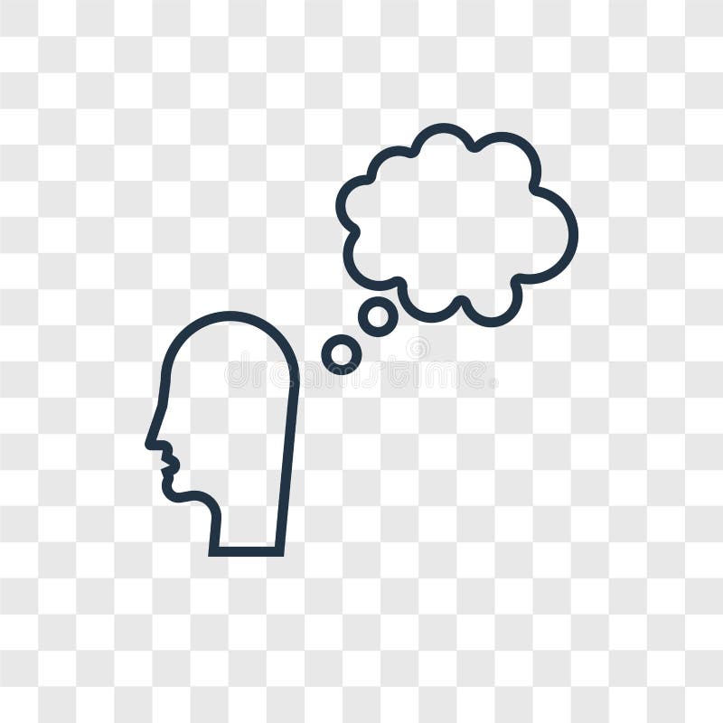 Thought Concept Vector Linear Icon Isolated on Transparent Background ...