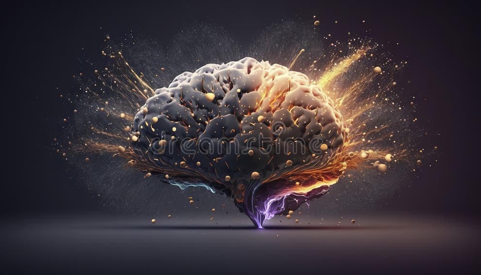 Thought Explosion. Generative AI Stock Illustration - Illustration of ...