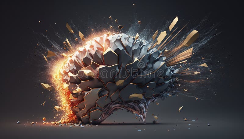 Thought Explosion. Generative AI Stock Illustration - Illustration of ...