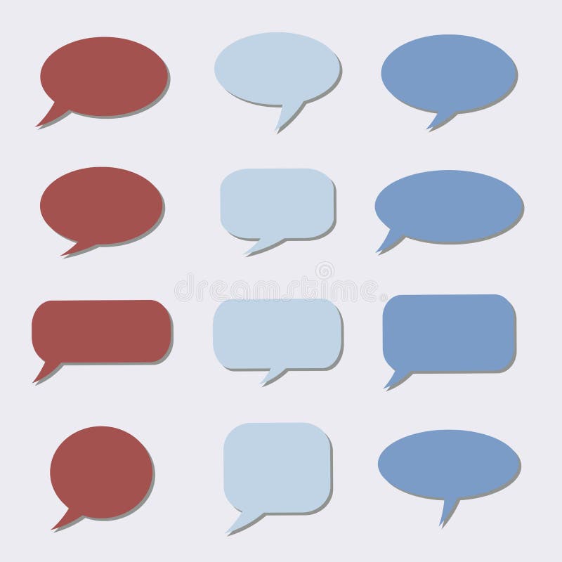 Thought Frame. Speech Bubble. Set of Illustration Icons. Stock ...