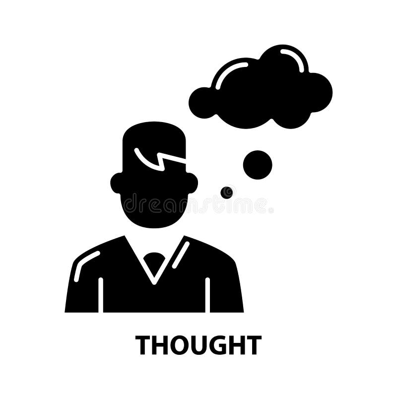 Thought Icon, Black Vector Sign with Editable Strokes, Concept ...