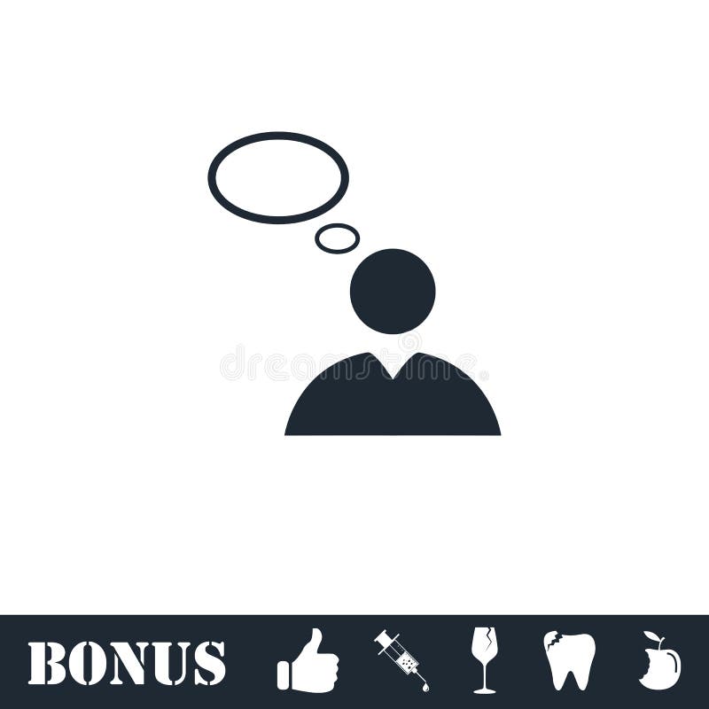 Thought icon flat stock vector. Illustration of paintroller - 151733335