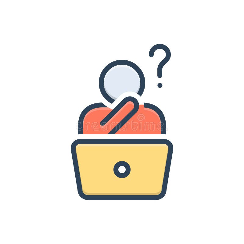 Color Illustration Icon for Thought, Peruse and Think Stock ...