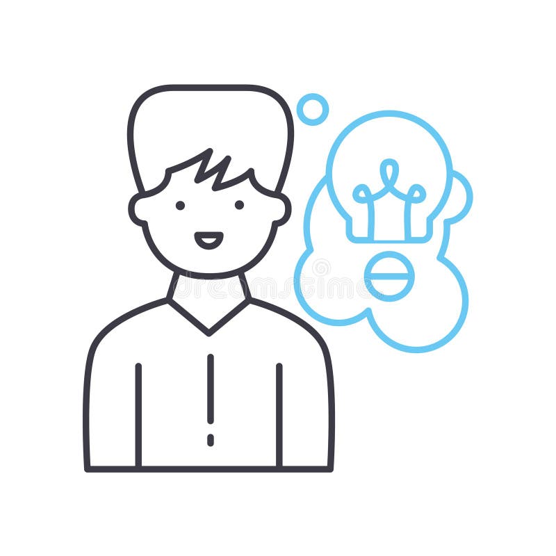 Thought Line Icon, Outline Symbol, Vector Illustration, Concept Sign ...
