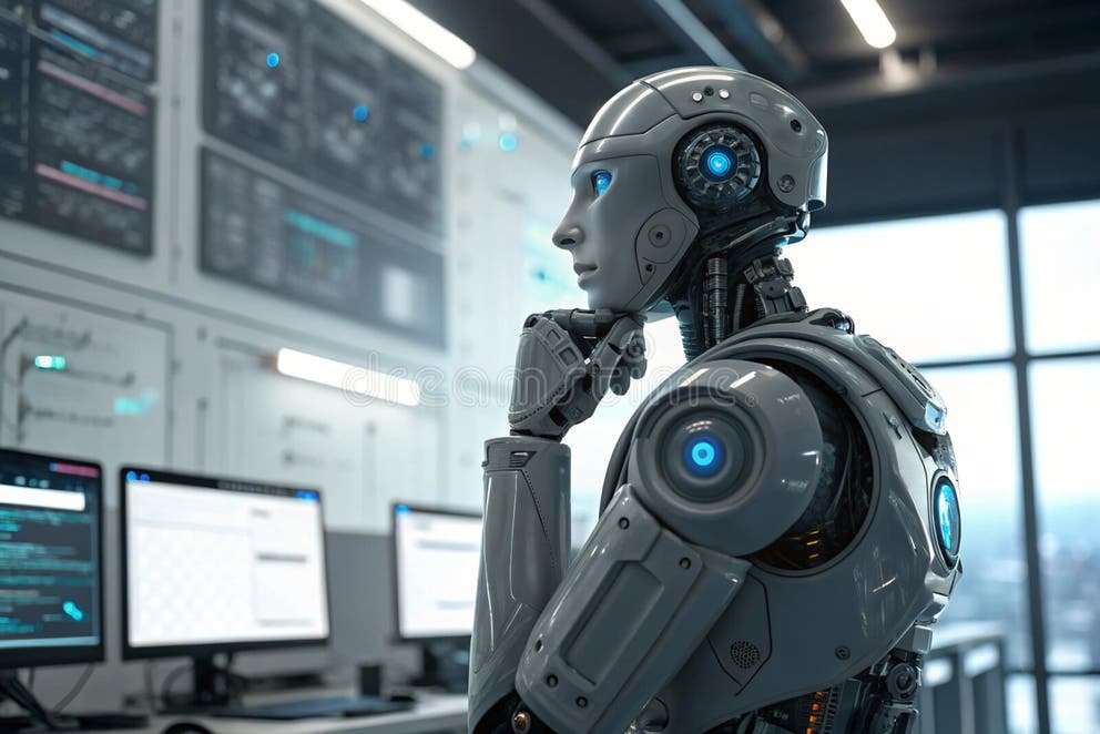 The Thought Process of AI: Exploring the Cognitive Capabilities of Robots Stock Illustration ...