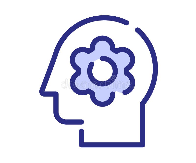 Thought Process Think Single Isolated Icon with Filled Line and Outline ...