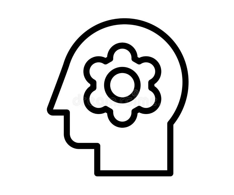Thought Process Think Single Isolated Icon with Outline Style Black and ...