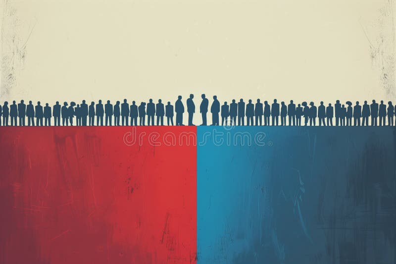Silhouettes of People Divided by Colors - Symbolic Representation of ...